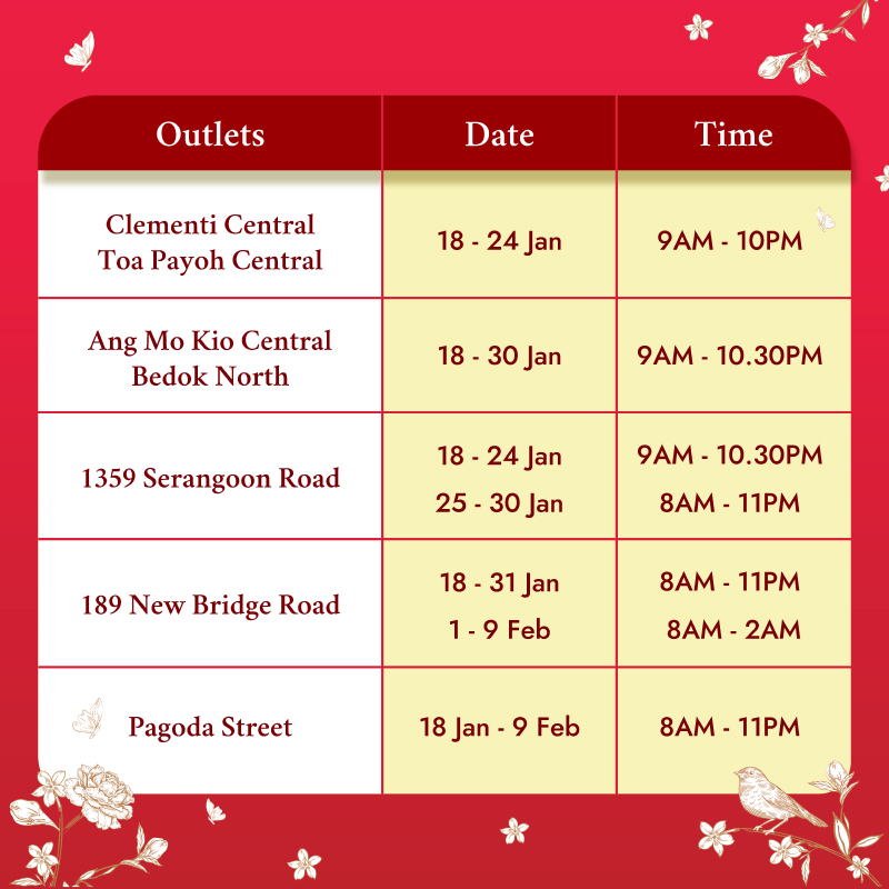 Retail Operating Hours | Bee Cheng Hiang | Asia's Famous Bakkwa